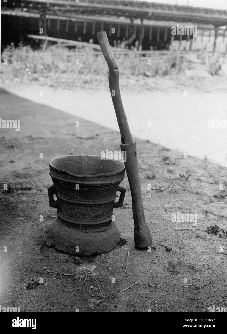 Mortar with shock for crushing sot at troubles Stock Photo - Alamy