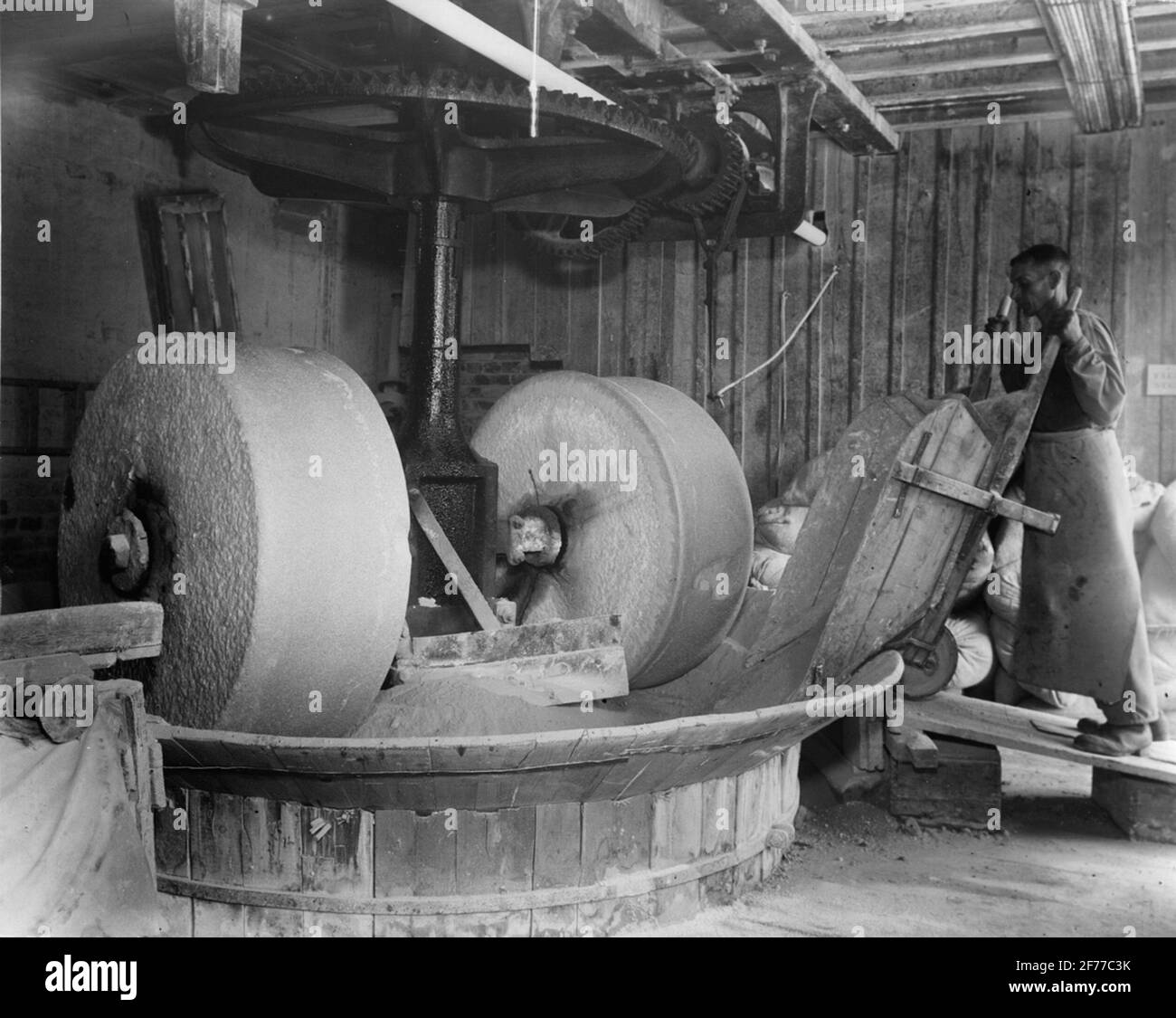 Gustavsberg's porcelain factory. Collature for crushing clay Stock ...