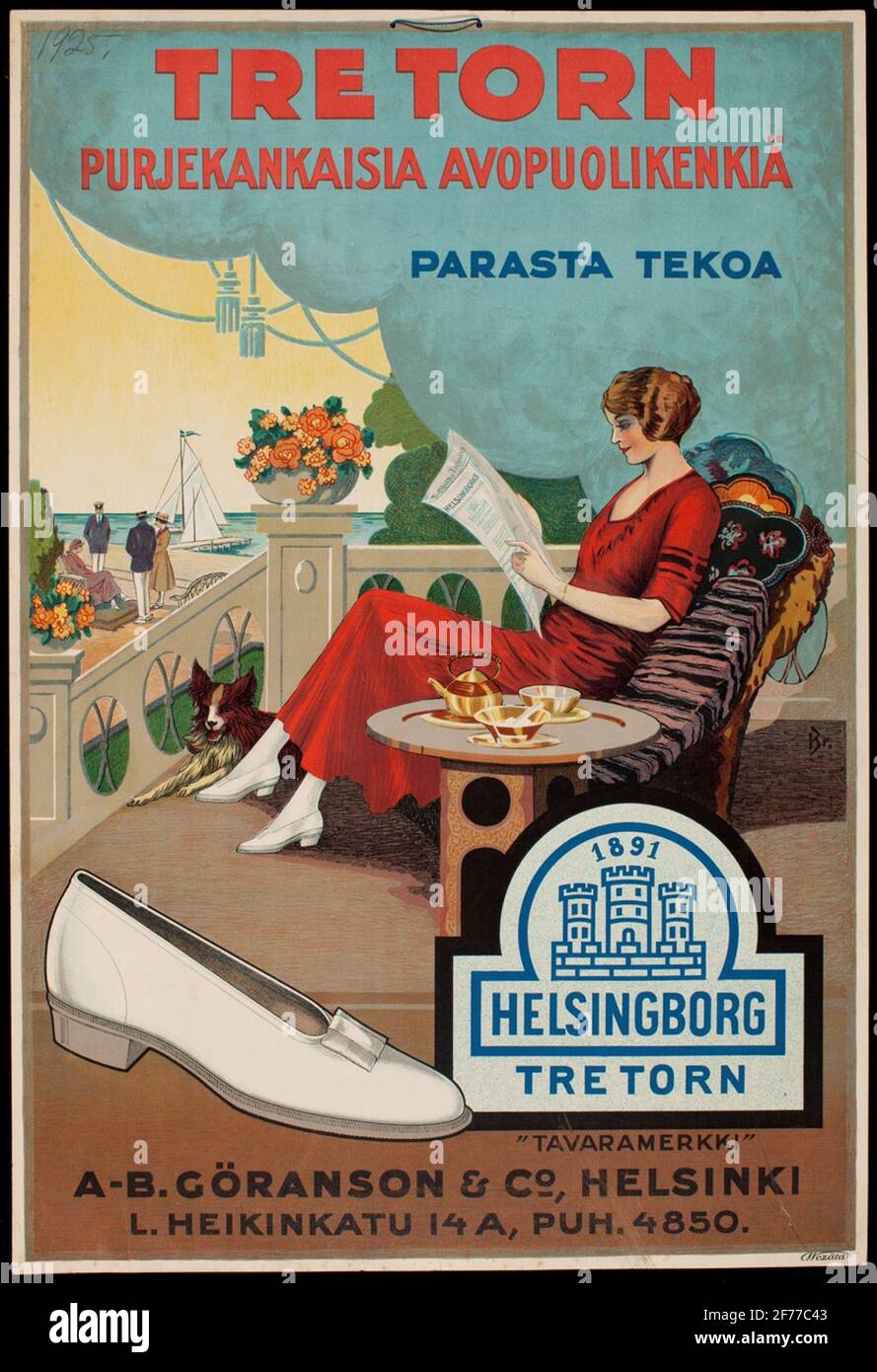 Advertising poster for three towers Galoscher from Helsingborg's rubber ...