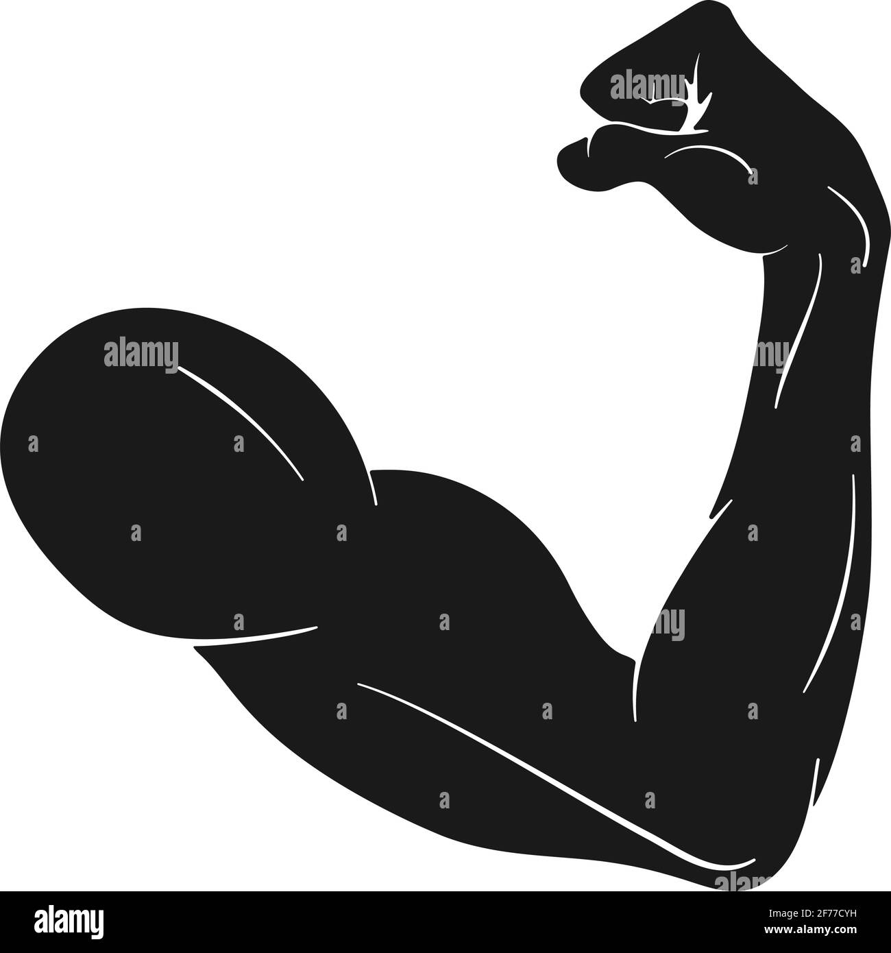 Strong bicep arm muscle for strength and fitness concept in vector icon ...