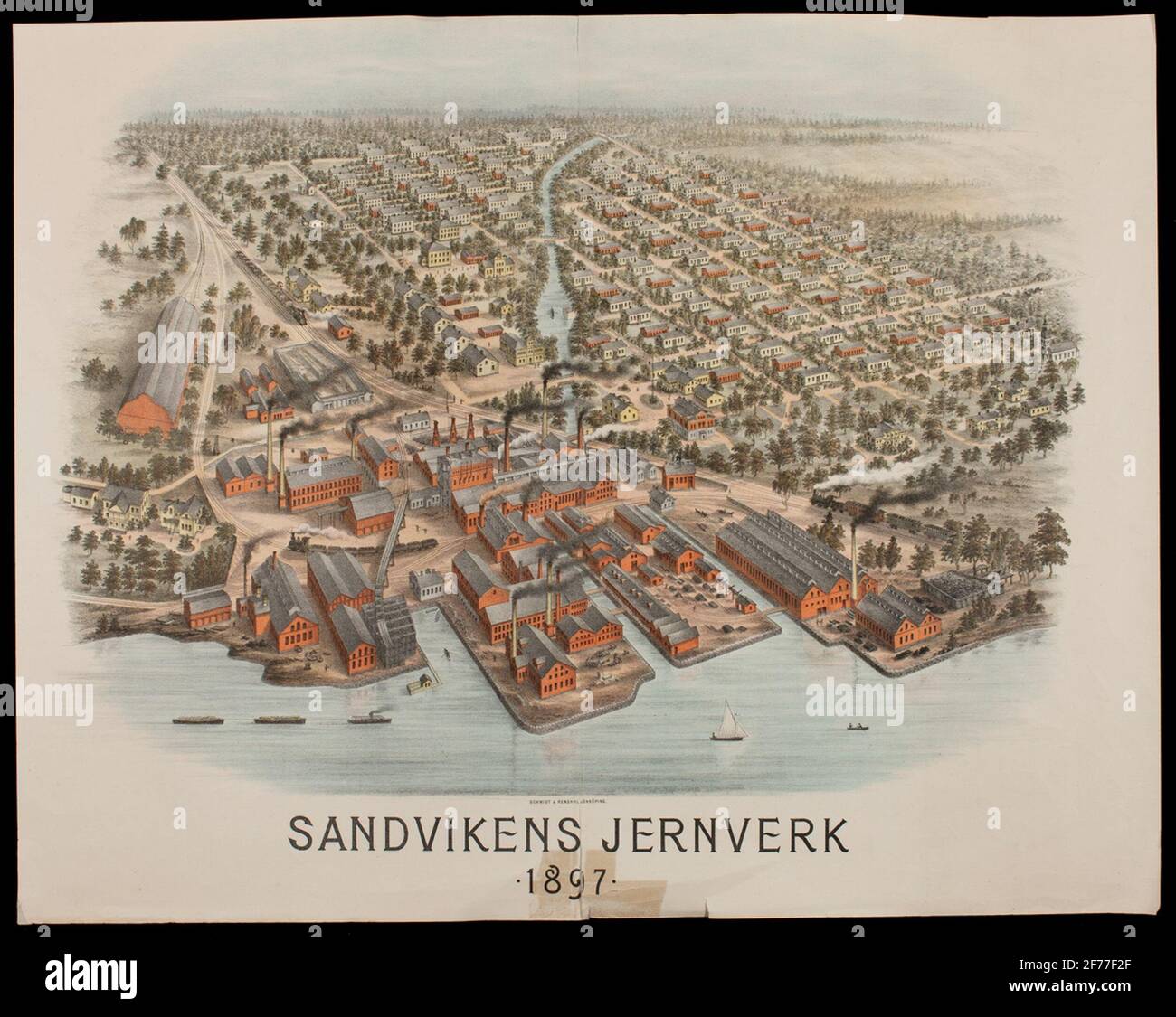 Plans. View of Sandviken's ironworks and surrounding area (Sandvikens ...