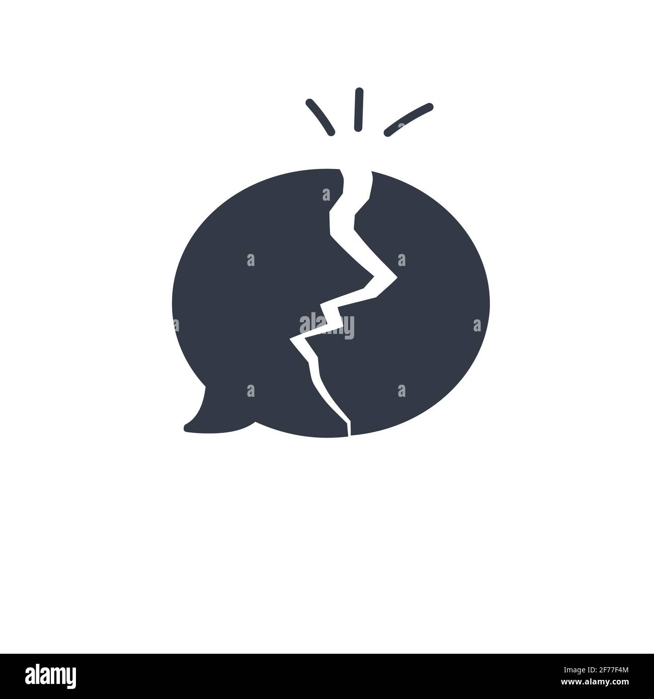 Speech Bubble Broken Apart Failed Communication Failed Message Stock