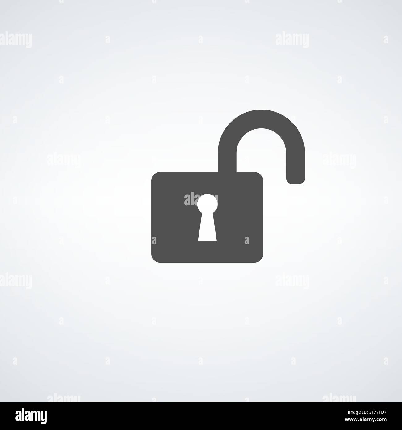 Unlock simple icon with keyhole. Stock Vector illustration isolated on ...