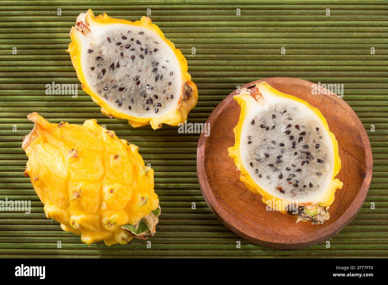 Yellow pitaya or dragon fruit - Selenicereus megalanthus Stock Photo ...
