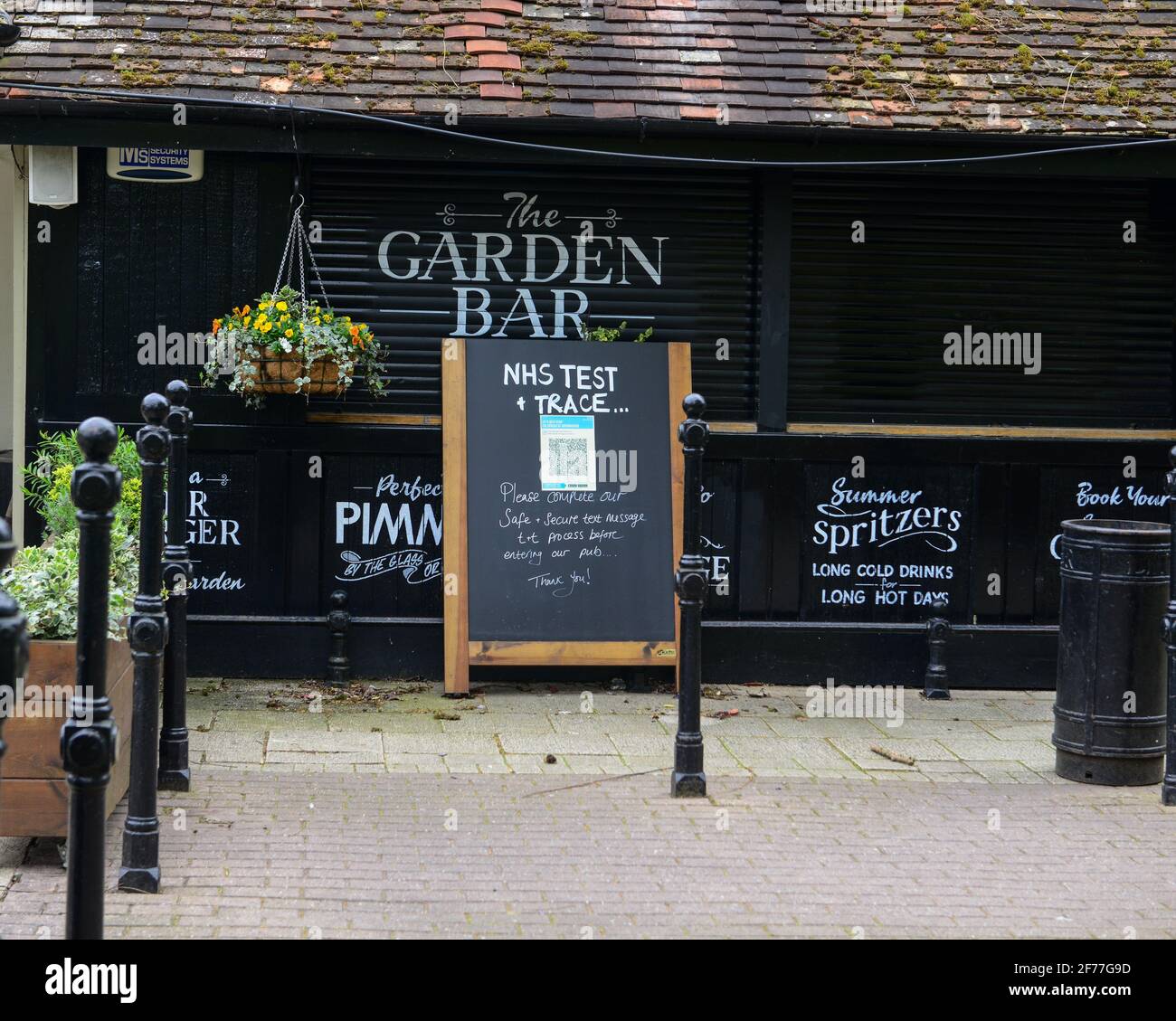 Cambridge, UK, England, 03-04-2021. Exterior of pub , with A frame ...