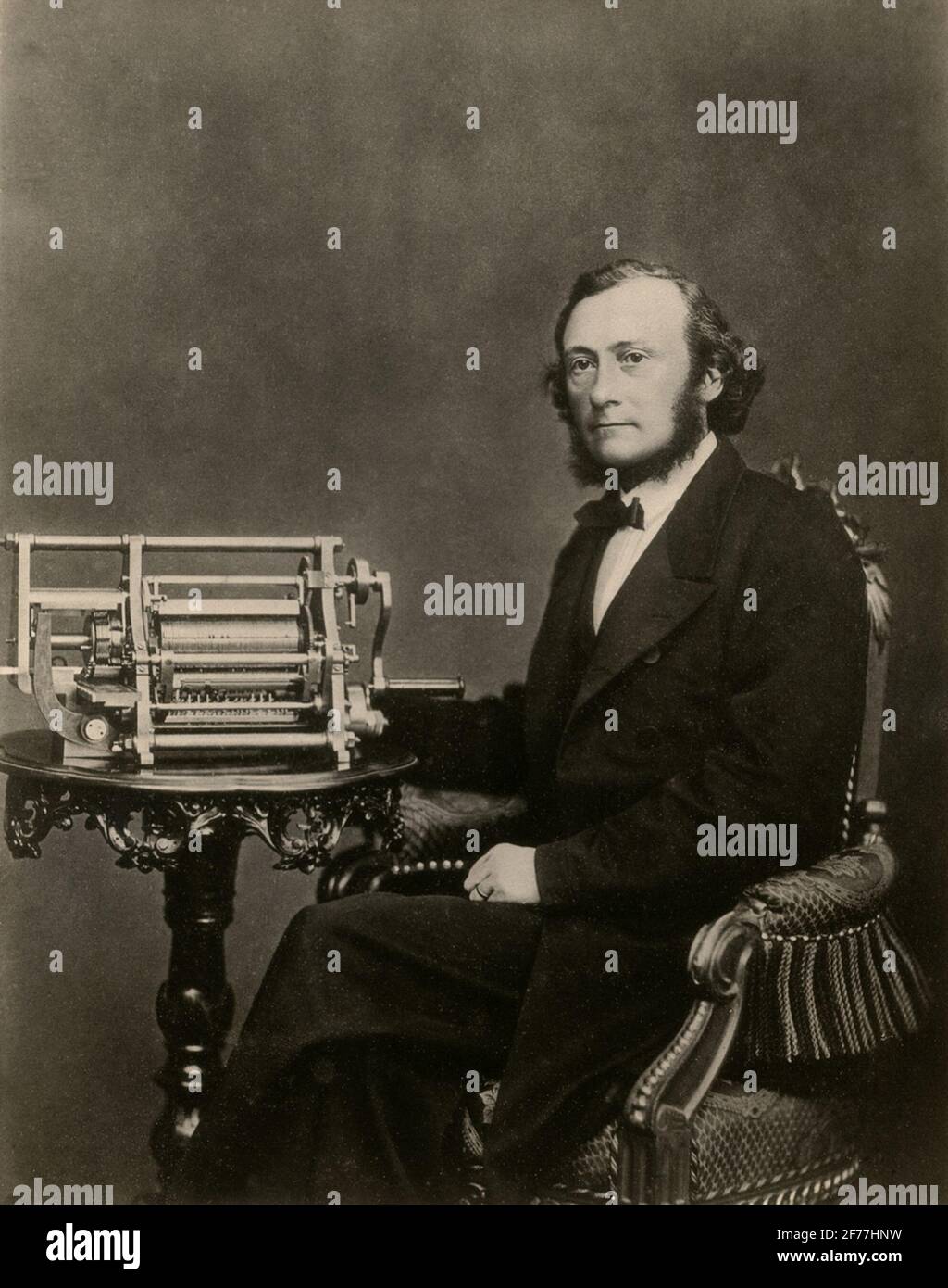 Portrait of inventor Martin Wiberg and that of him constructed the ...