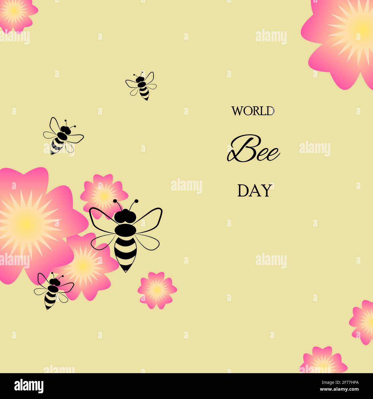 Honey bee on pink flower Stock Vector Images - Alamy