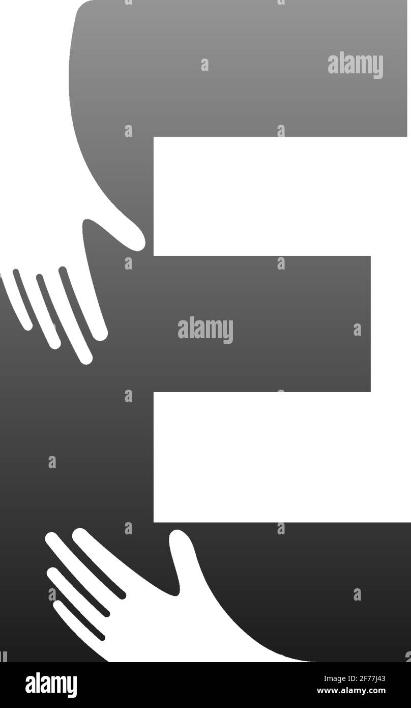 Letter E logo icon with hand design symbol template vector Stock Vector ...