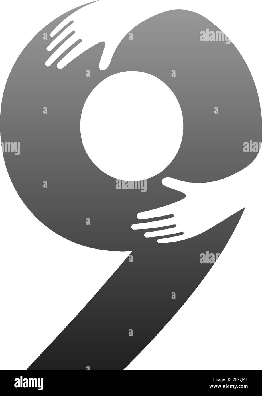 Number 9 logo icon with hand design symbol template vector Stock Vector ...