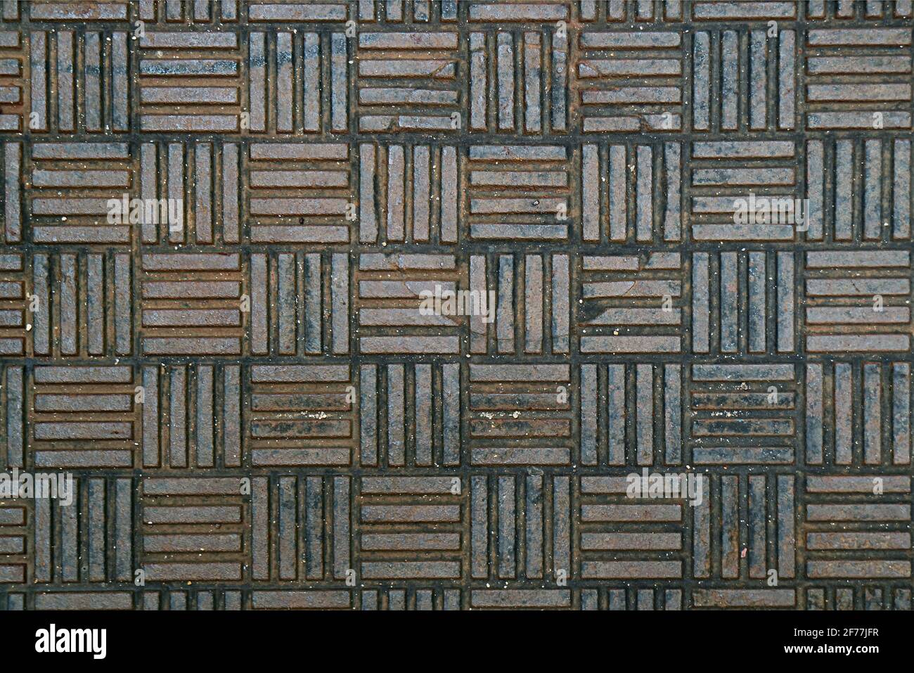 Top View of Weathered Steel Pathway Surface for Abstract Background ...