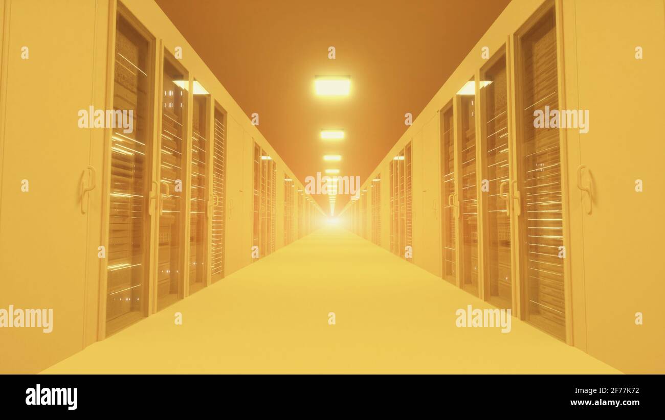 Modern yellow network and telecommunication technology computer concept ...