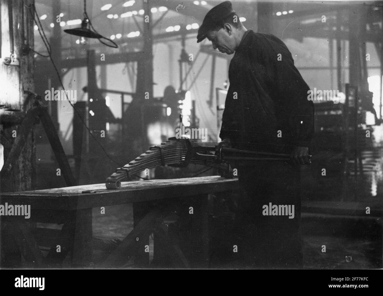 Munkfors use in Värmland. The carriage spring factory in 1930 Stock ...