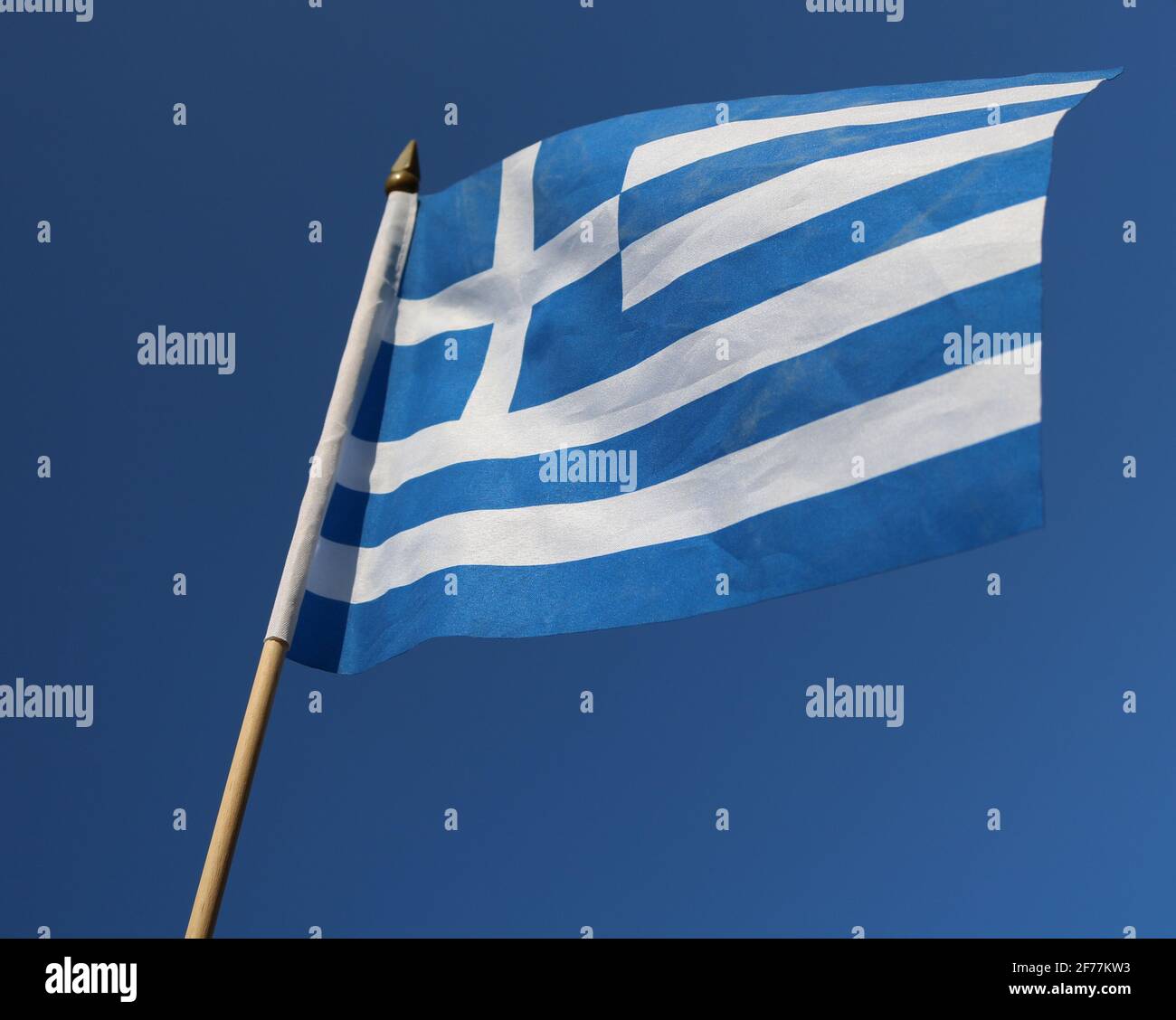 Greek flag, flag of Greece flying Stock Photo - Alamy