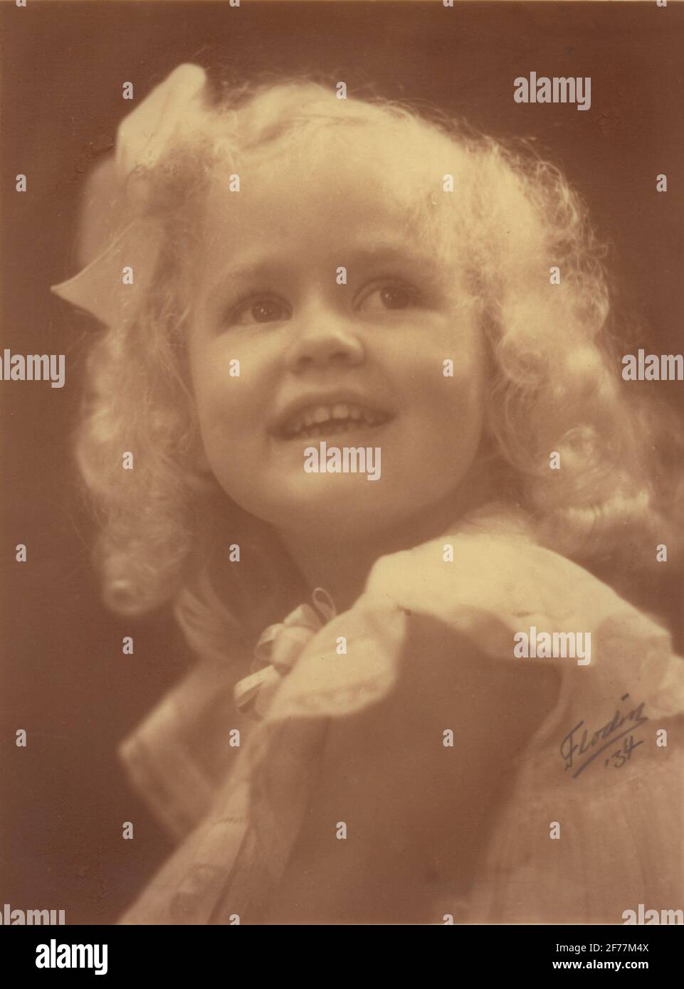 Portrait of unknown girl. Photo on celluid. Probably to be backed Stock ...