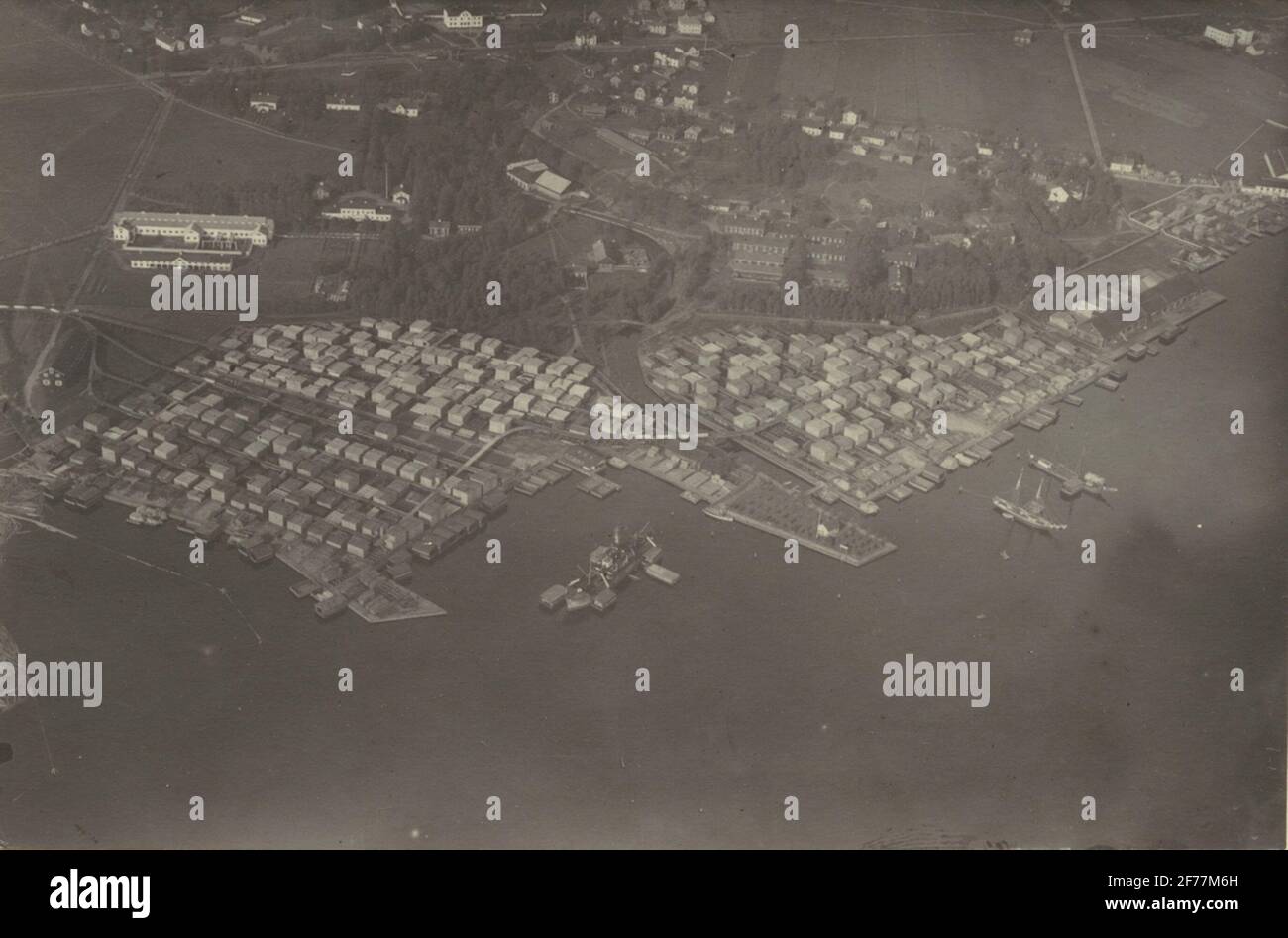 Aerial photography over Bollsta sawmill Stock Photo - Alamy