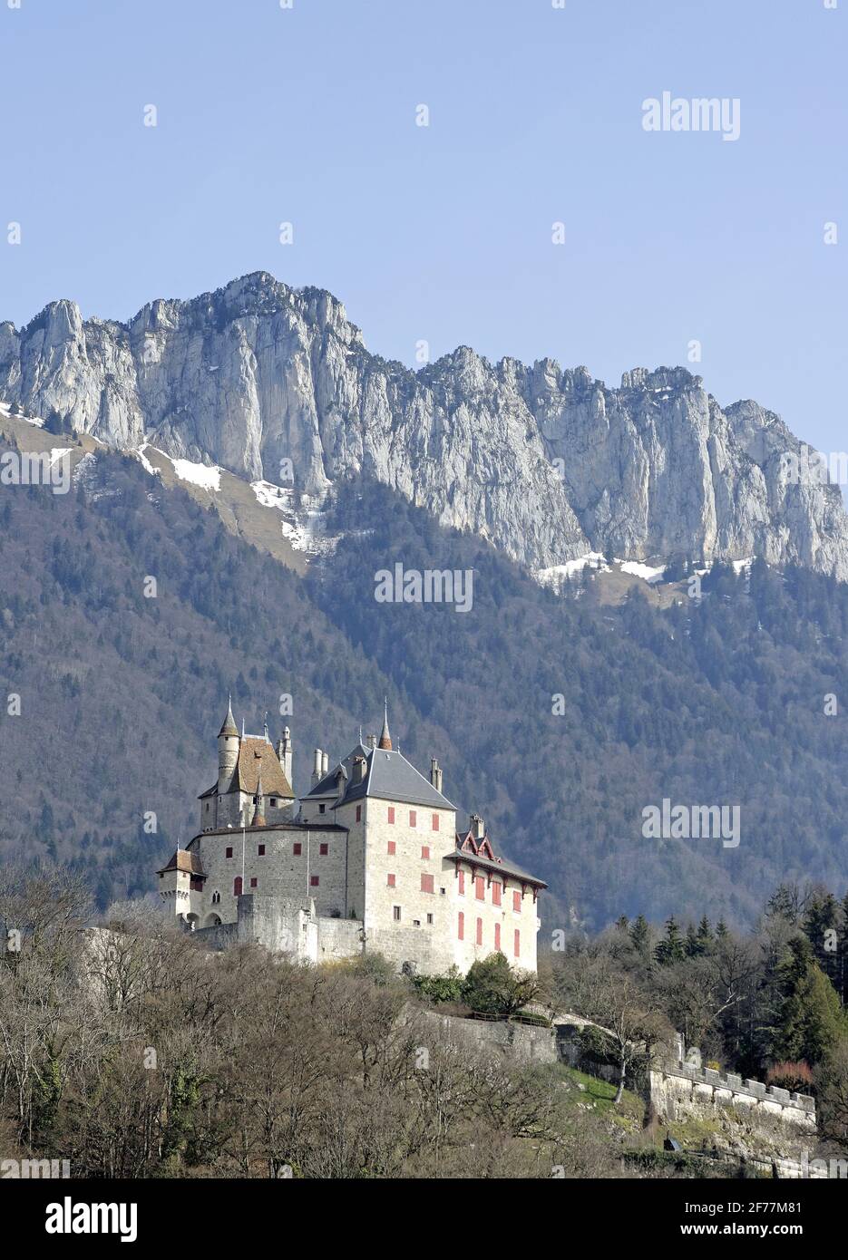 France, Haute Savoie, Menthon Saint Bernard, the castle above the lake ...