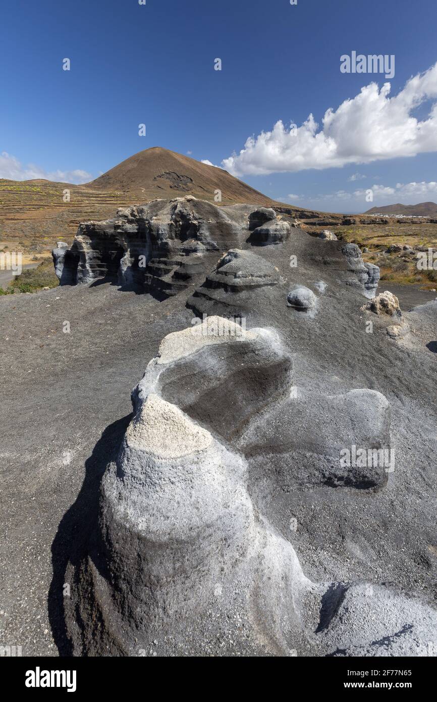 Spain, Canary Islands, Lanzarote Island, El Mojon, stratified city and ...