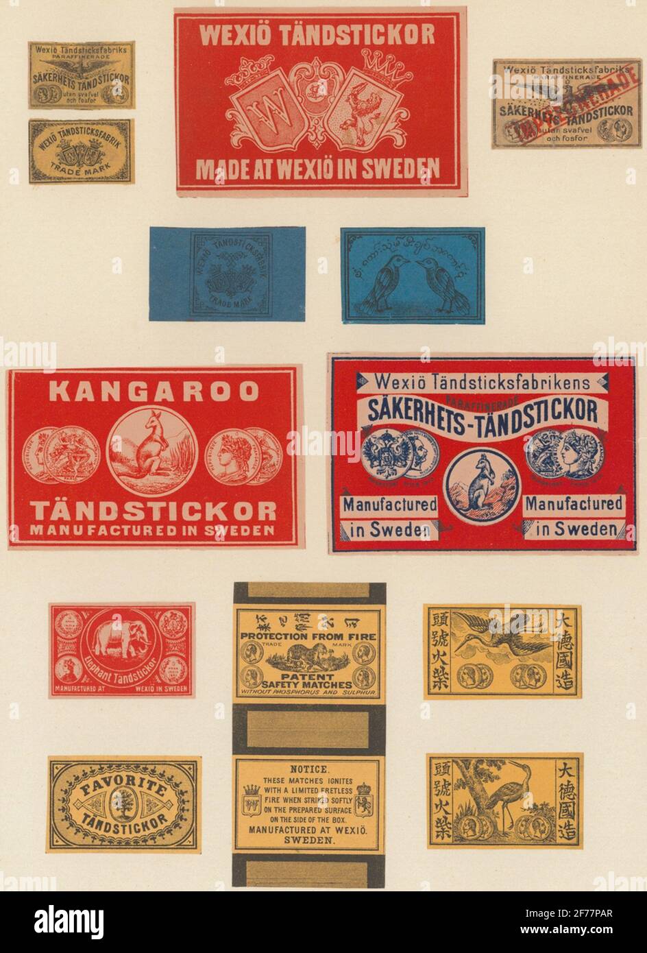 Matchbox labels, from the Swedish industrial and trading museum ...