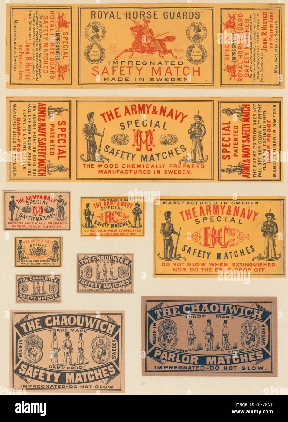 Matchbox labels, from the Swedish industrial and trading museum ...