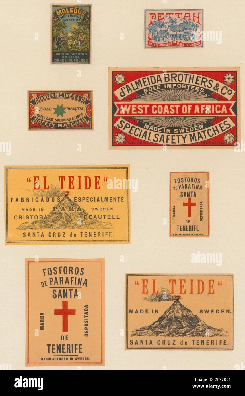 Matchbox labels, from the Swedish industrial and trading museum ...