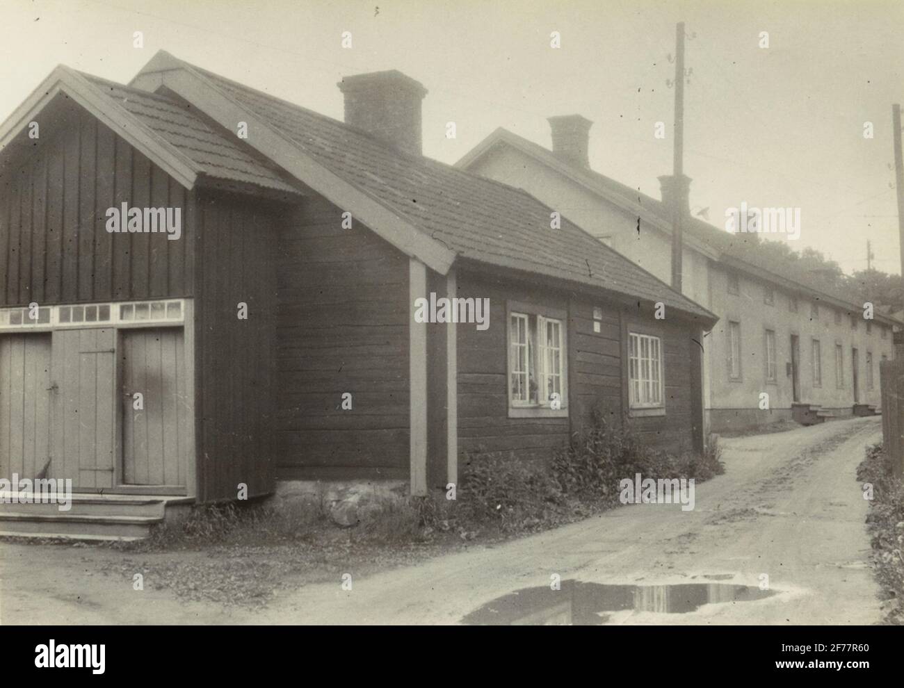 Boxholm's ironworks. Oldest worker stay. Steel booth and old ...