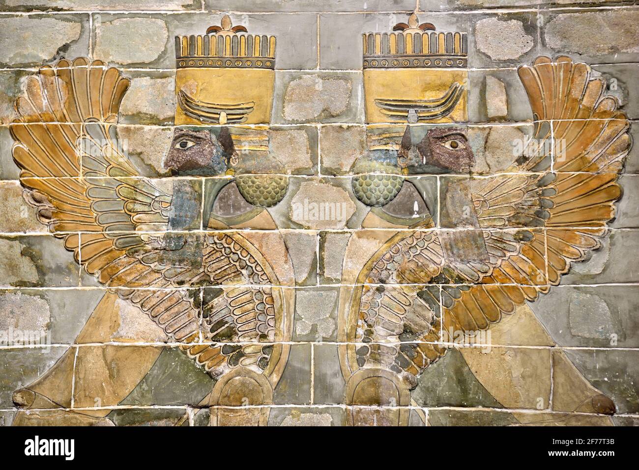 Iran, Tehran, National Museum, Frieze depicting winged sphinxes (relief ...