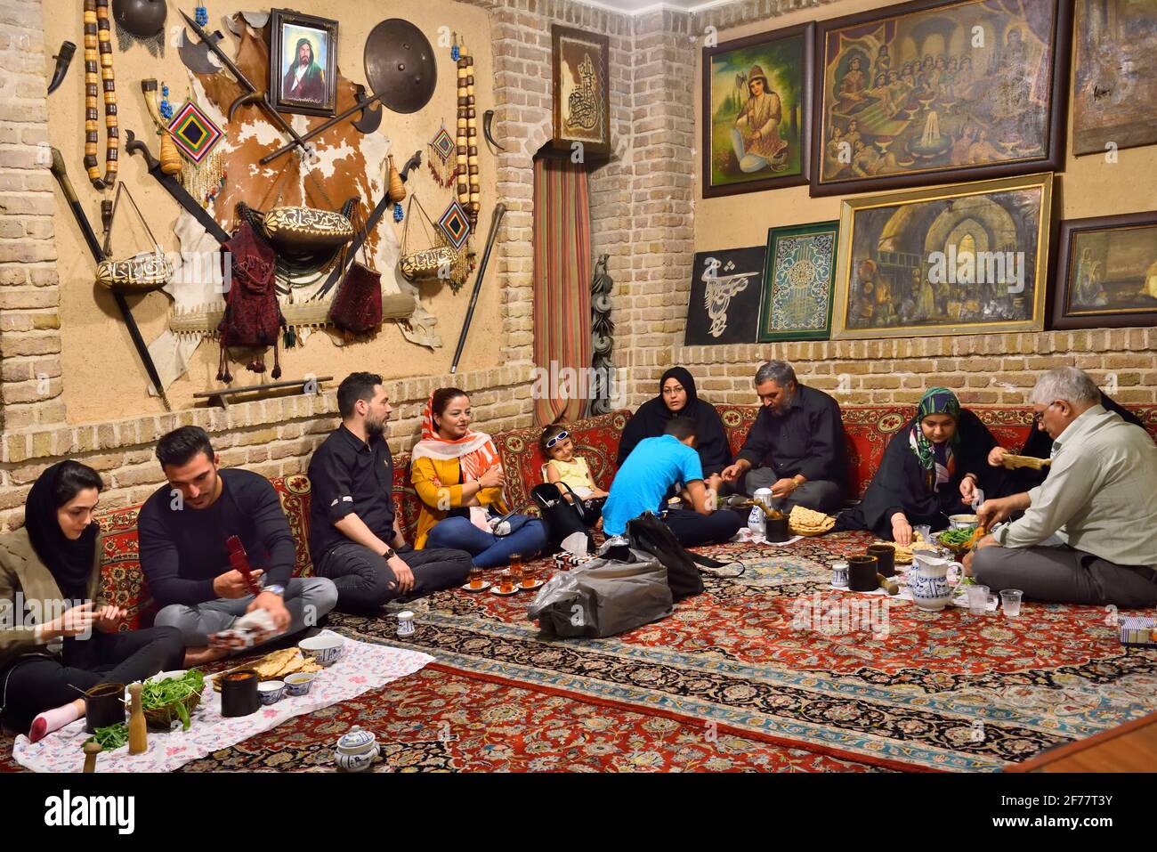 Iran, Tehran, Azari Traditional Teahouse Stock Photo - Alamy