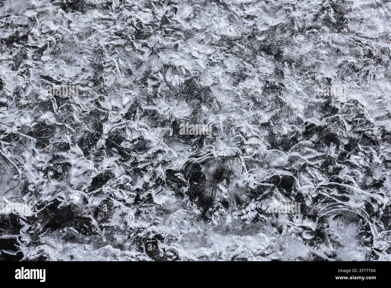 The texture of the thin ice on the water surface Stock Photo - Alamy