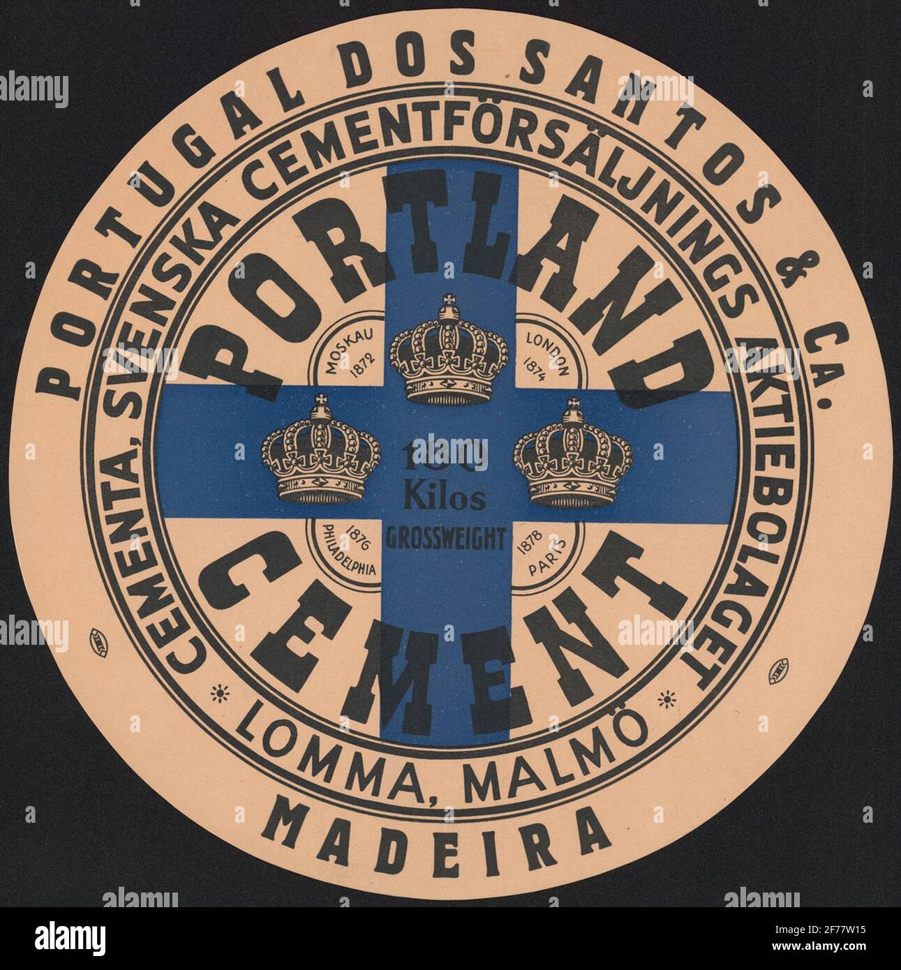 Factory mark for cement bags. Cementa. Swedish cement sales share ...