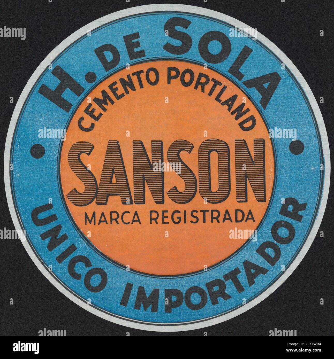 Factory mark for cement bags.h. they sunbathe. Sansson. Portland cement ...
