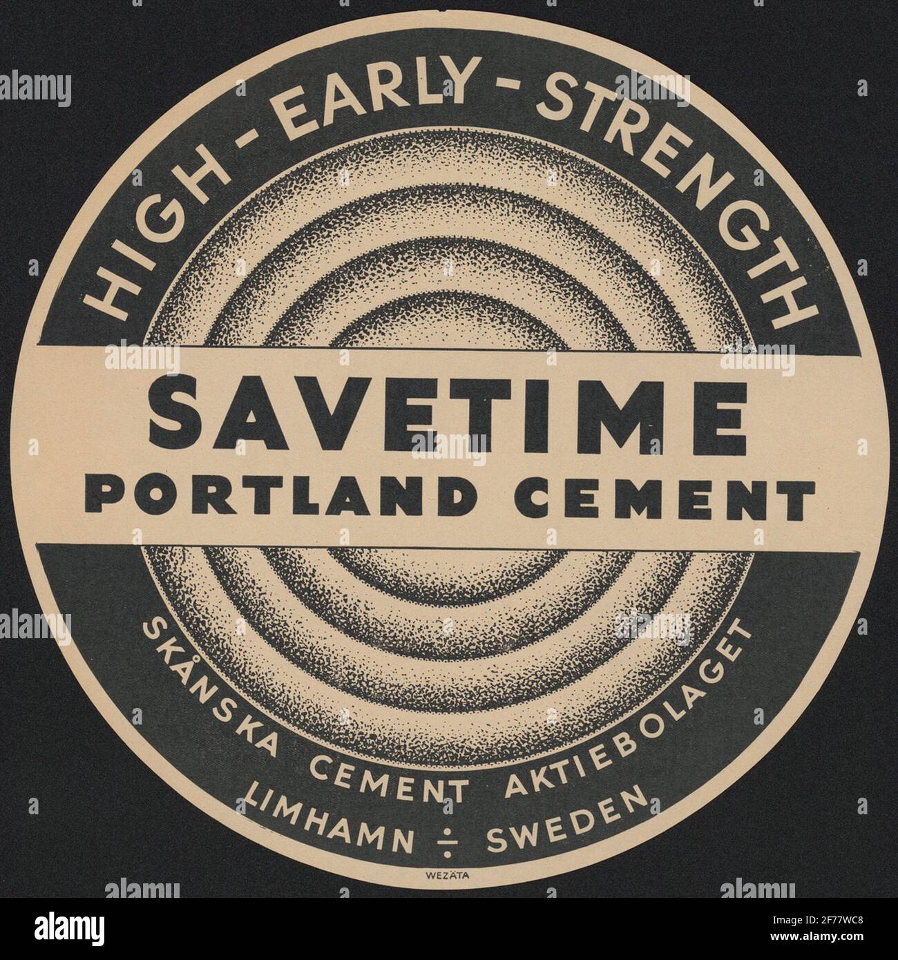 Factory mark for cement bags. Skåne Cementaktiebolaget. Portland cement ...