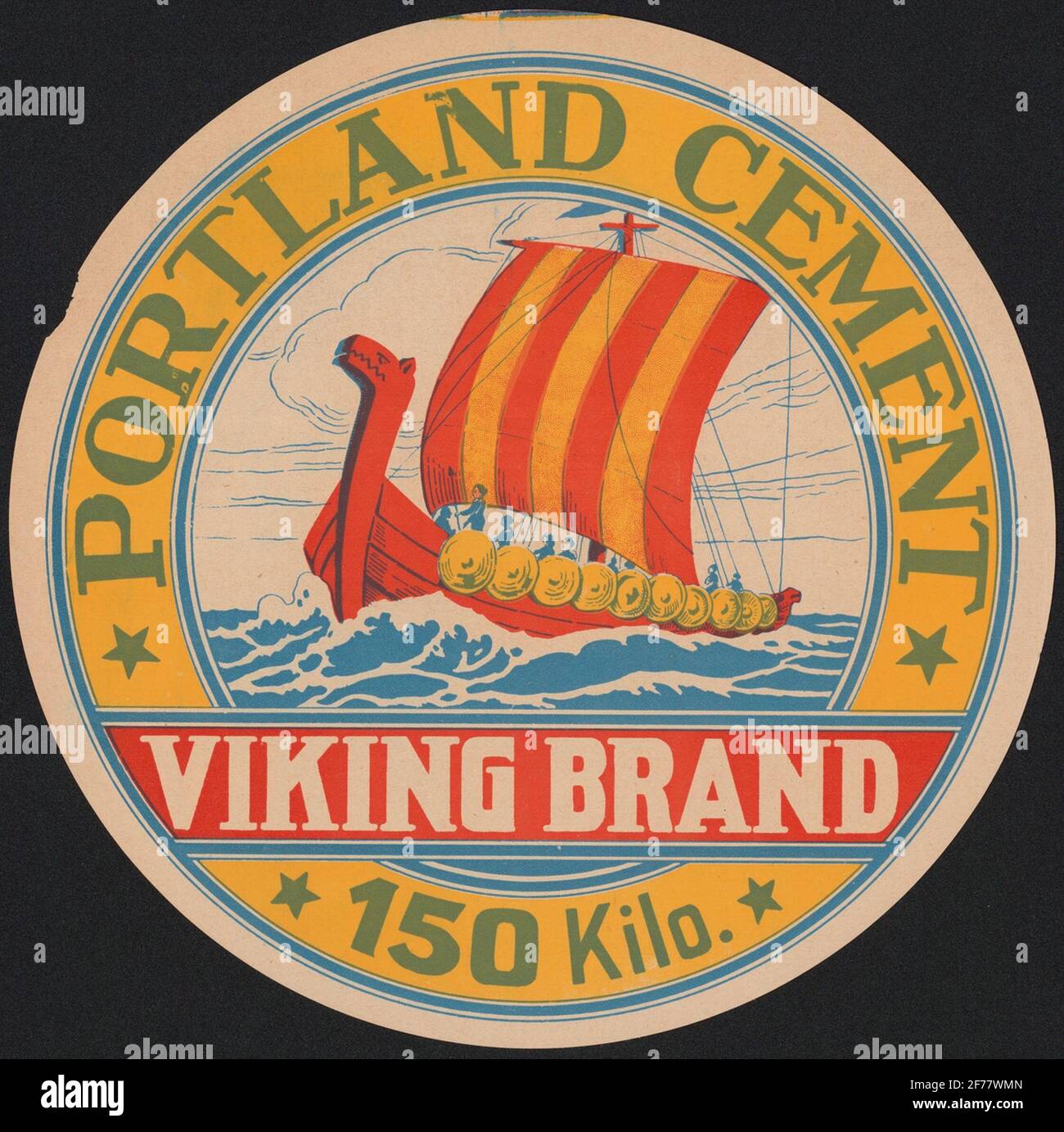 Factory mark for cement bags. Viking fire. Portland cement Stock Photo ...