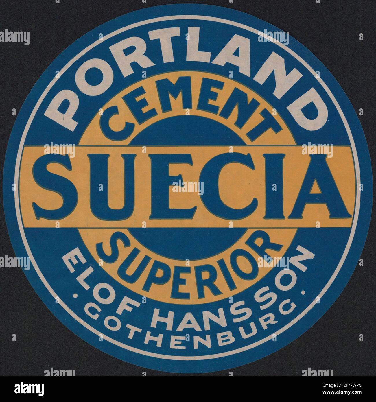 Factory mark for cement bags. Elof Hansson. Portland cement Stock Photo ...