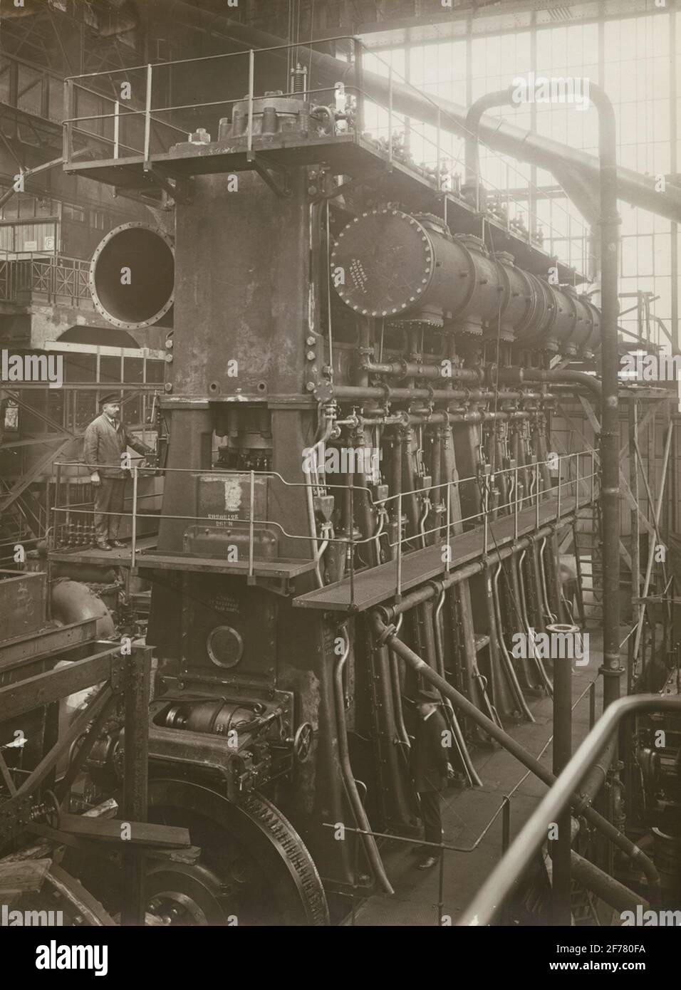Diesel engines, possibly at AEG's turbine factory in Berlin Stock Photo ...