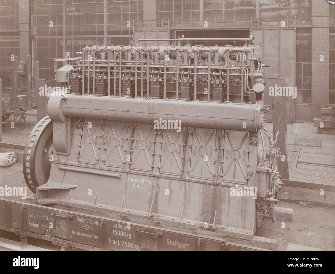Diesel engines, possibly at AEG's turbine factory in Berlin Stock Photo ...