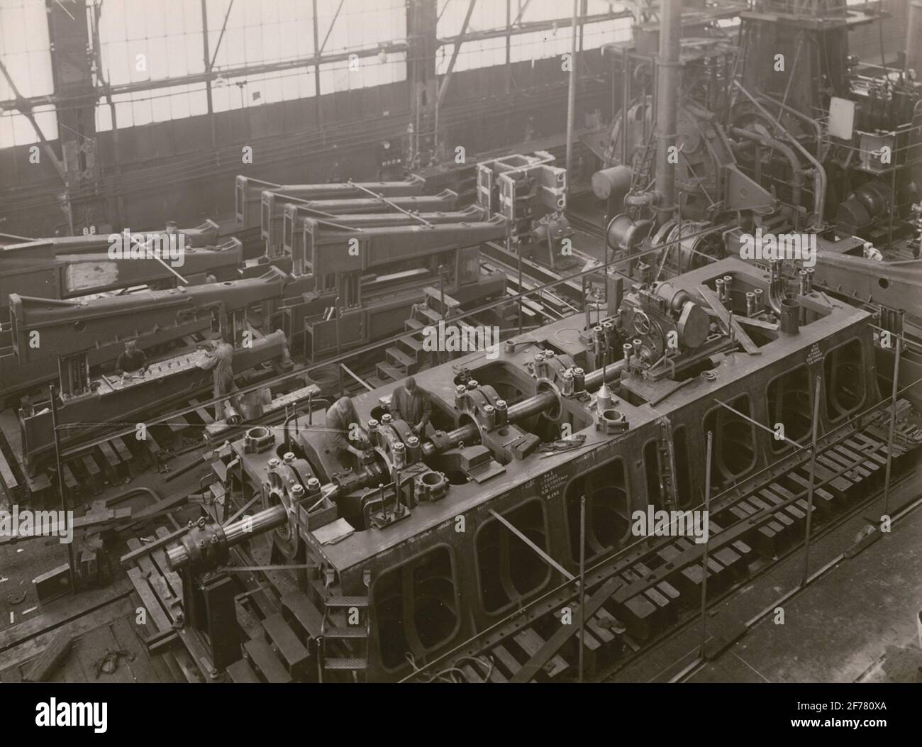 Diesel engines, possibly at AEG's turbine factory in Berlin Stock Photo ...