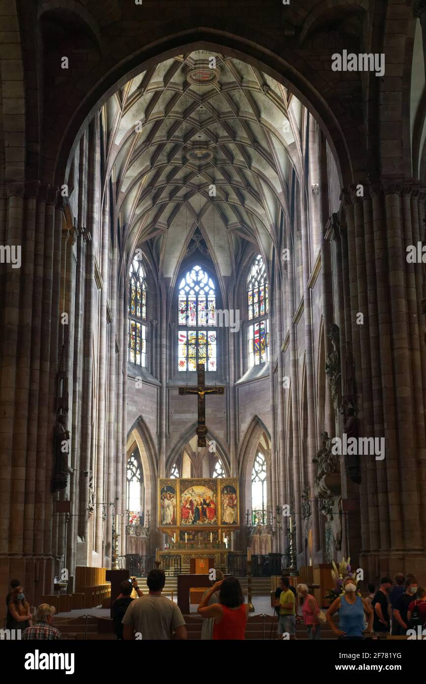 Germany, Baden Wurttemberg, Freiburg im Breisgau, the cathedral ...