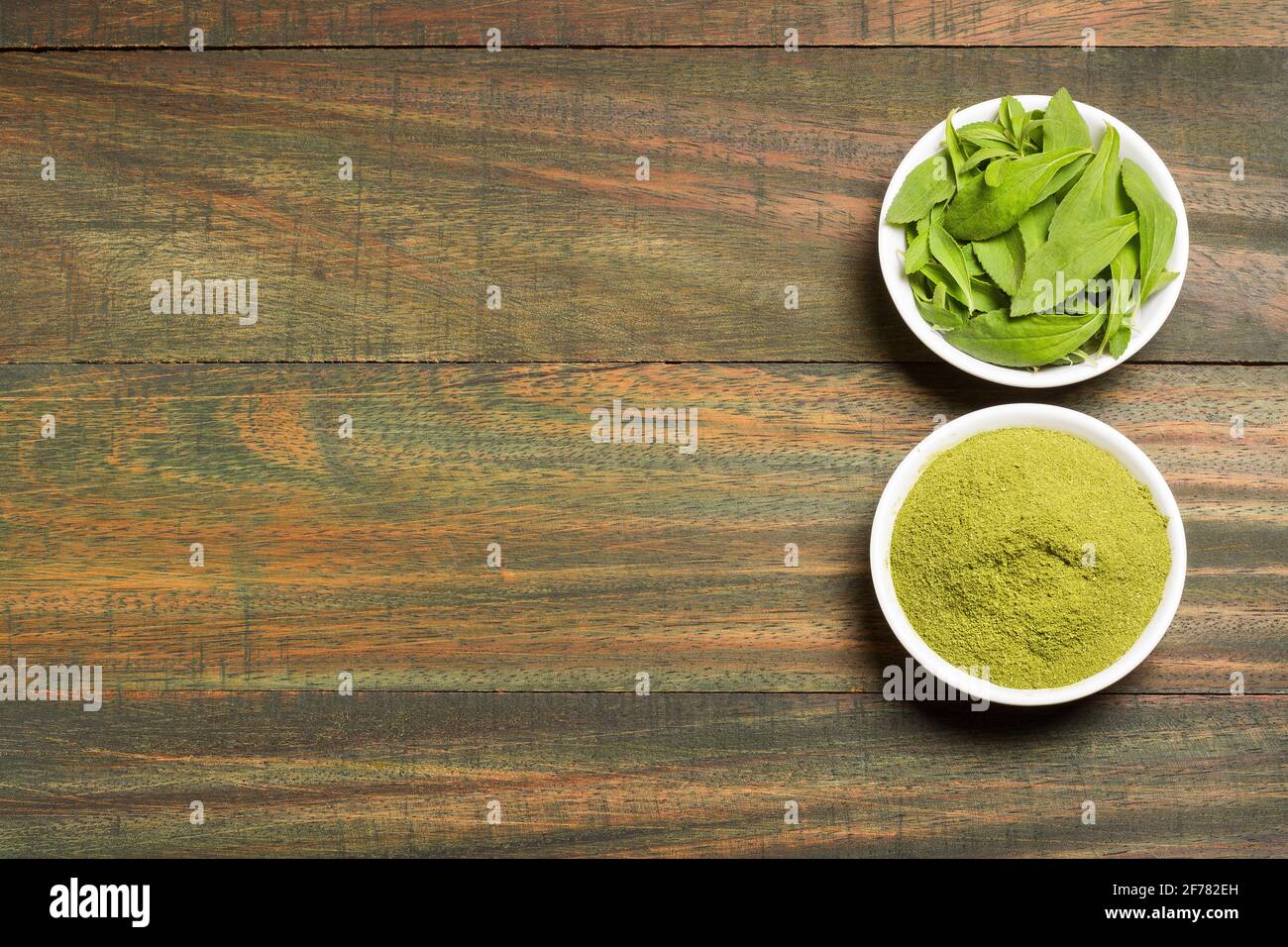 Natural sweetener in powder from stevia plant - Stevia rebaudiana Stock ...