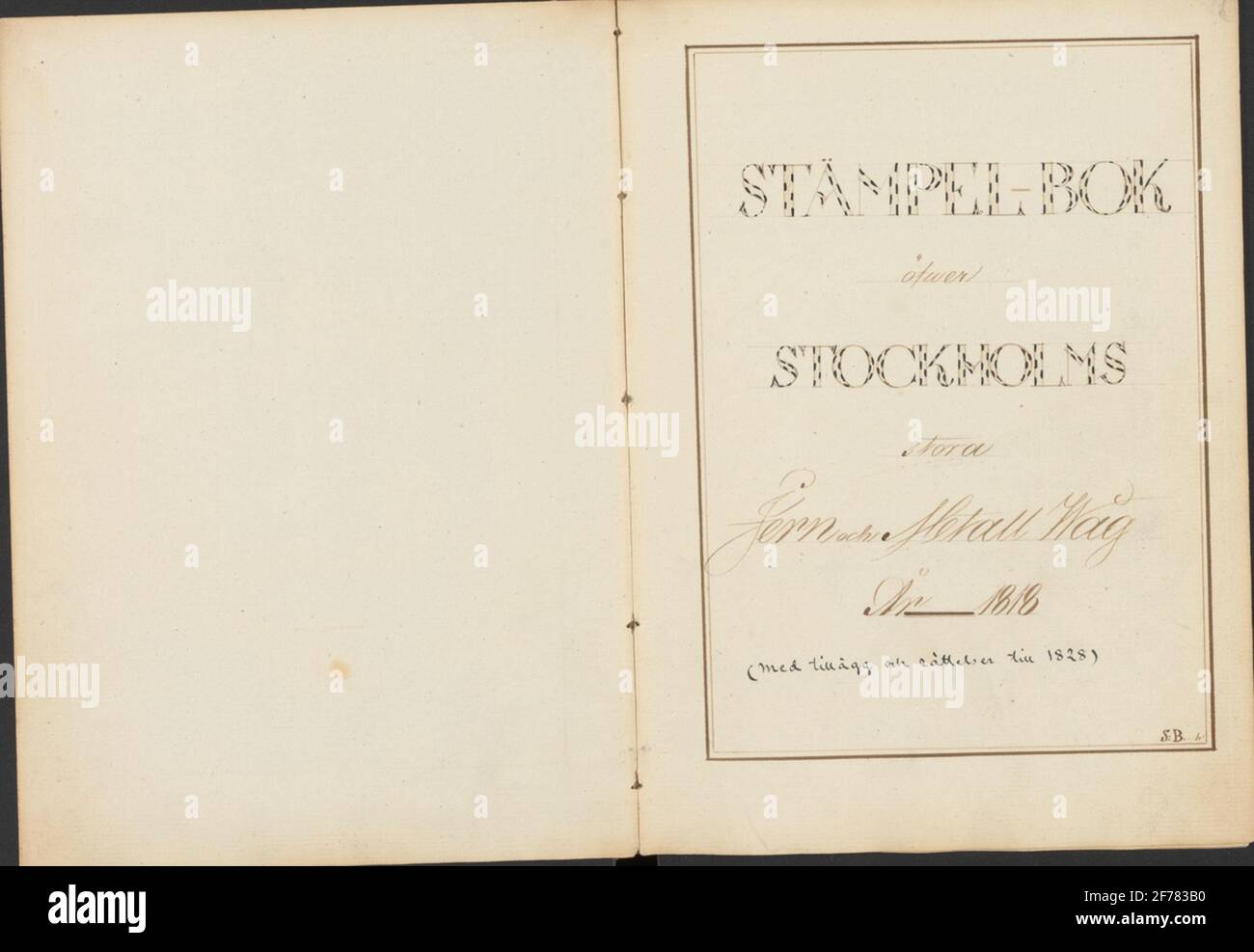 Stamp book over Stockholm's large iron and metal wave in 1818 with ...