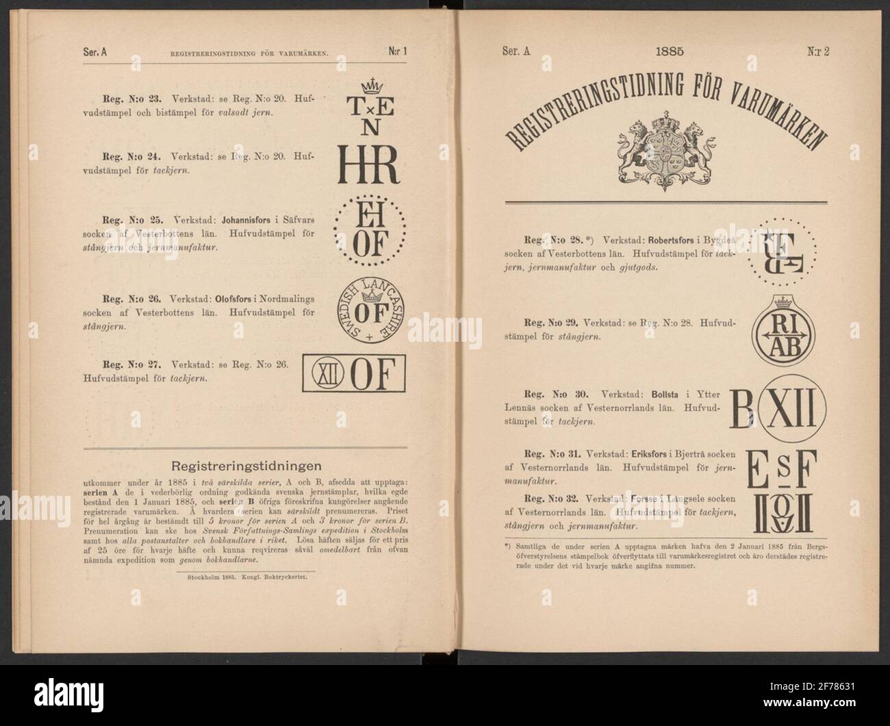 1885 registration hi-res stock photography and images - Alamy