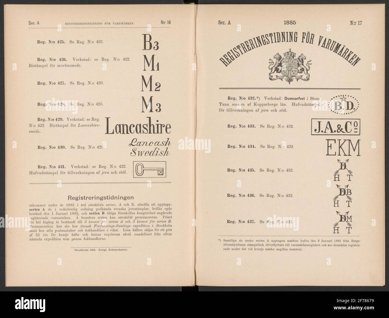 1885 registration hi-res stock photography and images - Alamy