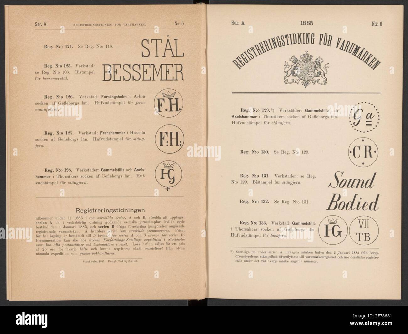 1885 registration hi-res stock photography and images - Alamy