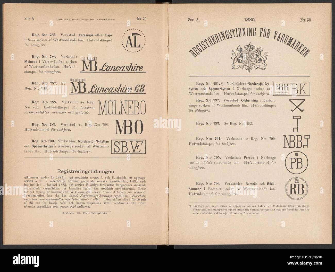 1885 registration hi-res stock photography and images - Alamy