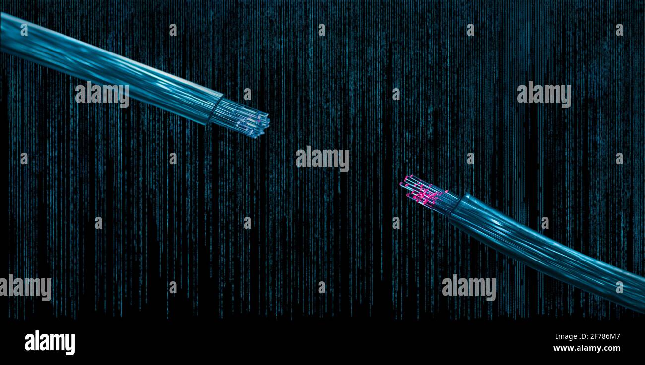 fiber optic digital information Stock Photo - Alamy