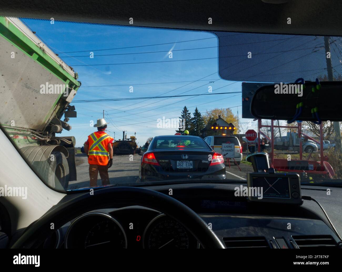 Road construction crew on site. Quebec,Canada Stock Photo - Alamy
