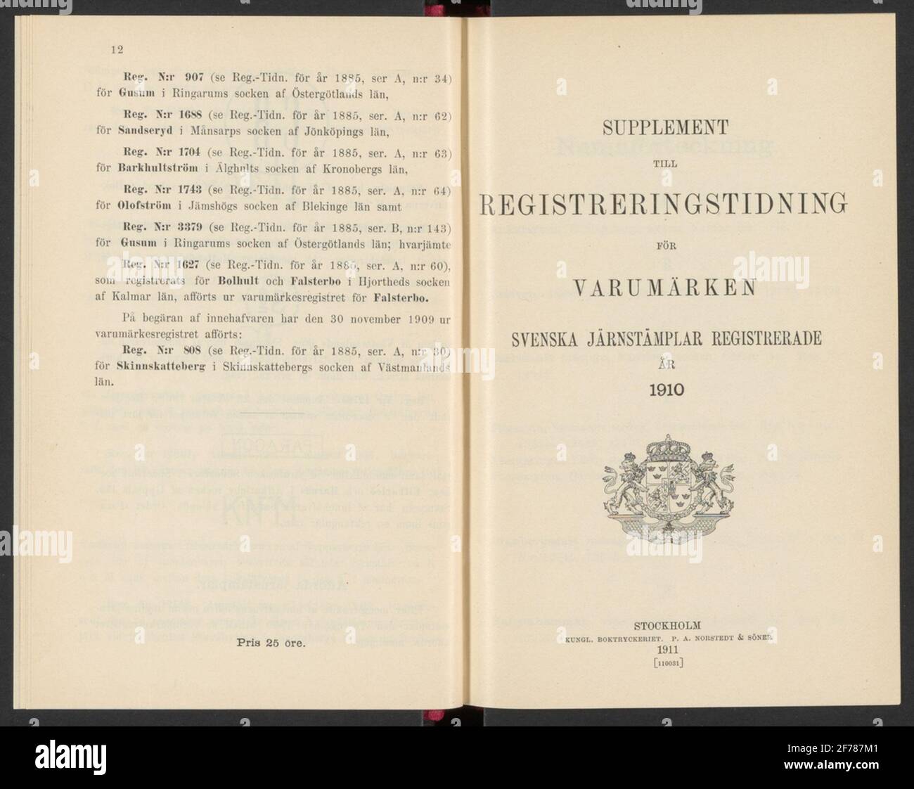 Swedish iron stamps 1908-1929.Press.ur Carl Sahlin's mountain history ...