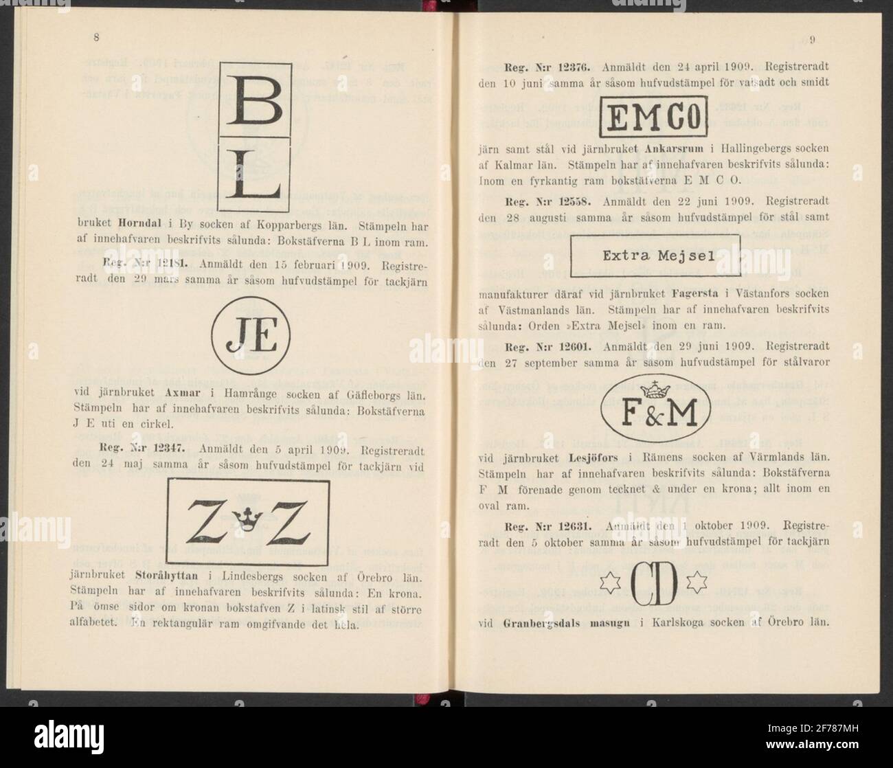 Swedish iron stamps 1908-1929.Press.ur Carl Sahlin's mountain history ...