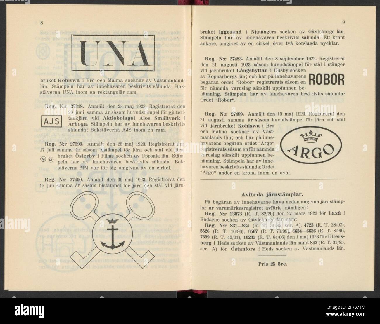 Swedish iron stamps 1908-1929.Press.ur Carl Sahlin's mountain history ...