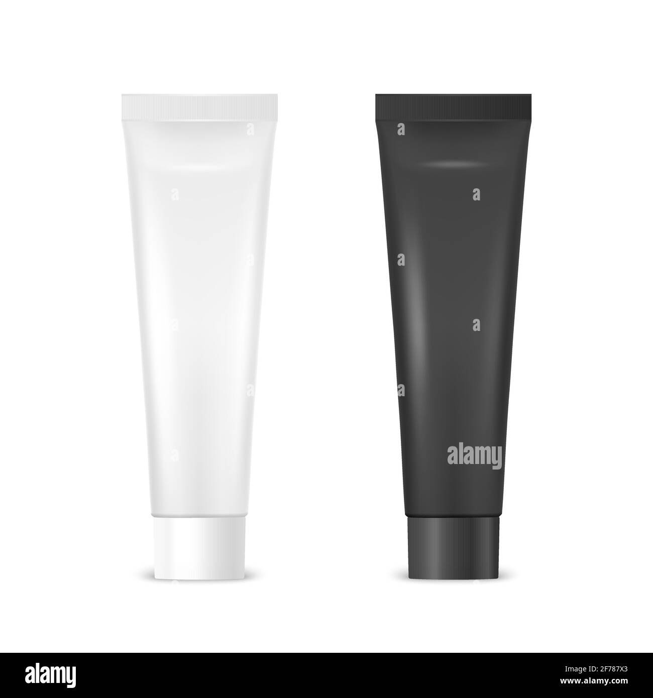 Vector 3d Realistic Plastic, Metal White and Black Tooth Paste, Cream ...