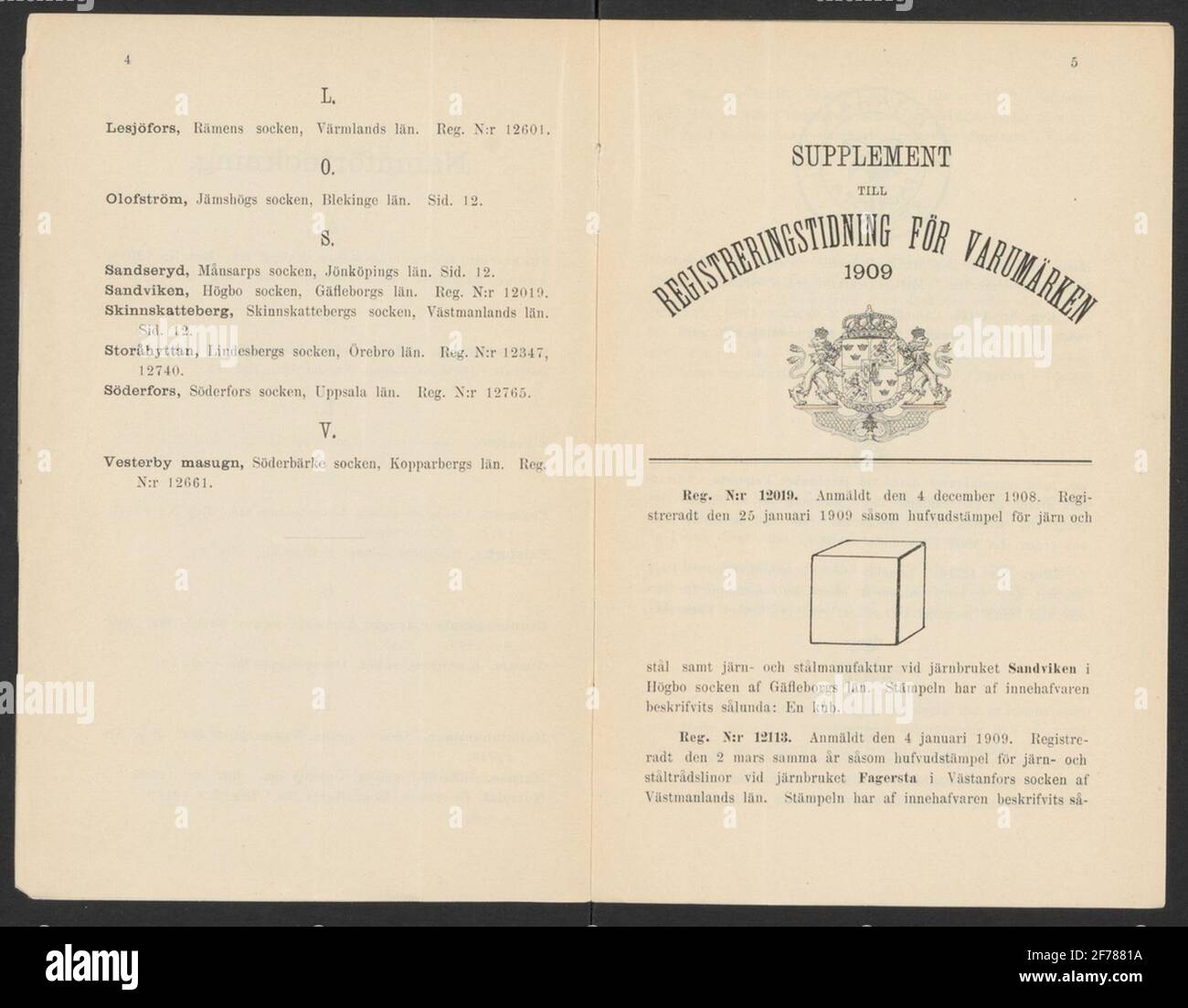 Supplement, Swedish iron stamps 1909-1912.Press.ur Carl Sahlin's ...